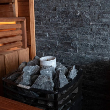 Stone and tiles in the sauna
