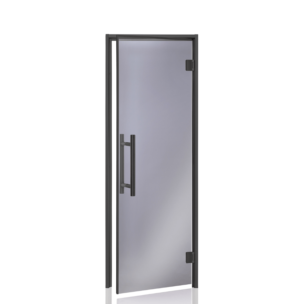 Glass Steam Room Door with Black Aluminium Frame (Benelux) | Finnmark Sauna