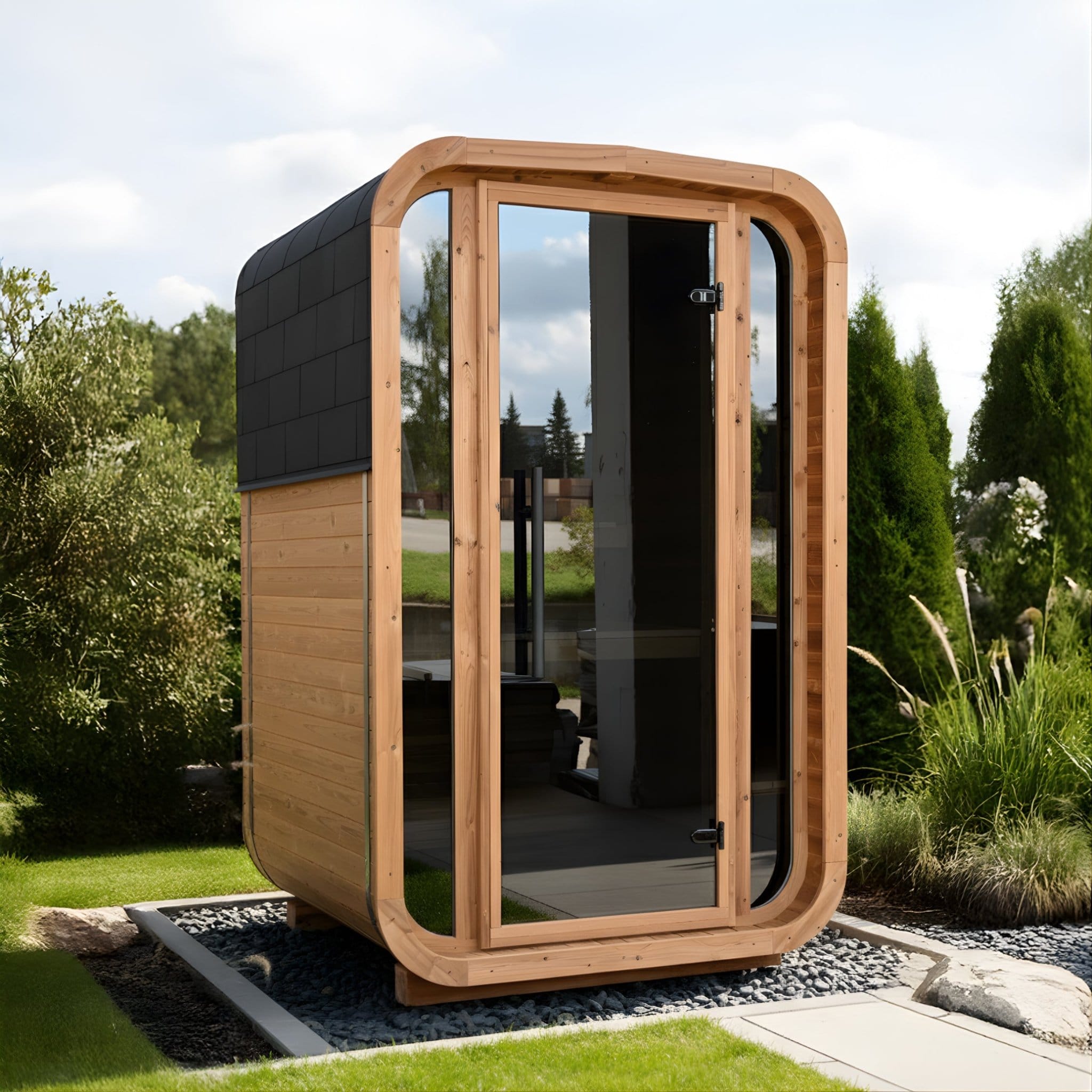 Thermo Wood Cube Outdoor Sauna - Mini (2 Person) | Finnmark