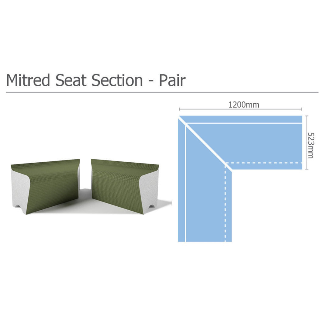Tileable Steam Room Mitred Seat - York | Cloud Nine Steam